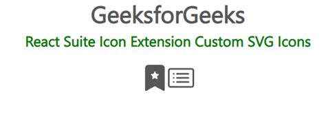 React Suite Custom Svg Icon Extension Geeksforgeeks