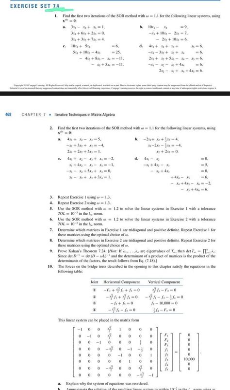 Solved Exercise Set 74 1 Find The First Two Iterations