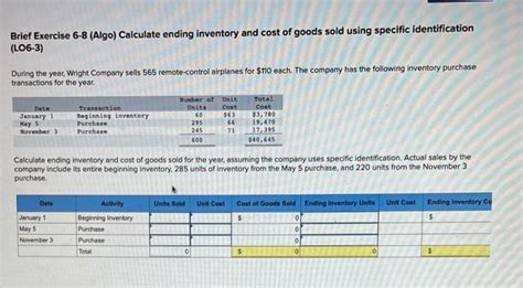 Solved Brief Exercise Algo Calculate Ending Inventory Chegg