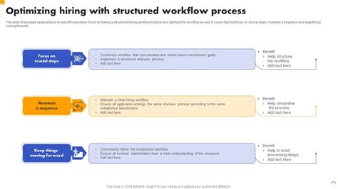 Optimizing Hiring With Structured Workflow Process Ppt Slide