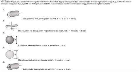 solved five objects of equal mass are shown below together