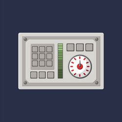 Control Panel With Buttons Switches And Dial Vector Image