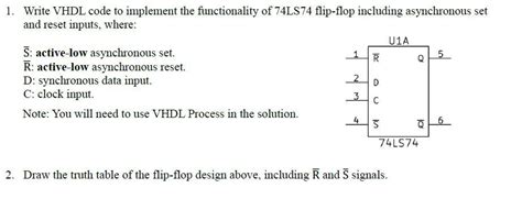 Solved Lo 1 Write Vhdl Code To Implement The Functionality
