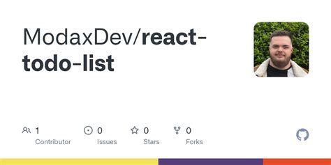 GitHub ModaxDev React Todo List
