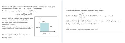 solved consider the 2 d laplace equation for the potential