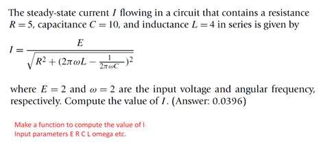 The Steady State Current I Flowing In A Circuit That
