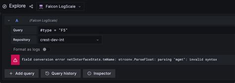 Parsing Data Error · Issue 48 · Grafanafalconlogscale Datasource · Github