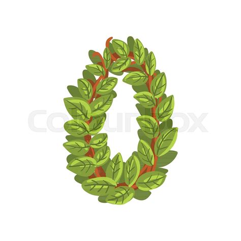 Letter O English Alphabet Made Of Tree Branches Ecology Element For Banner Card Label