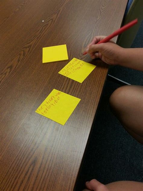 Making Sticky Notes For Jumanji Story Summary
