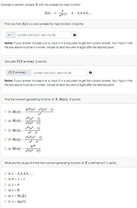 Solved Consider A Random Variable X With The Probability Chegg