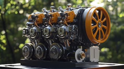 A Detailed View Of A Multicylinder Engine Showcasing Engineering Design Premium Ai Generated Image