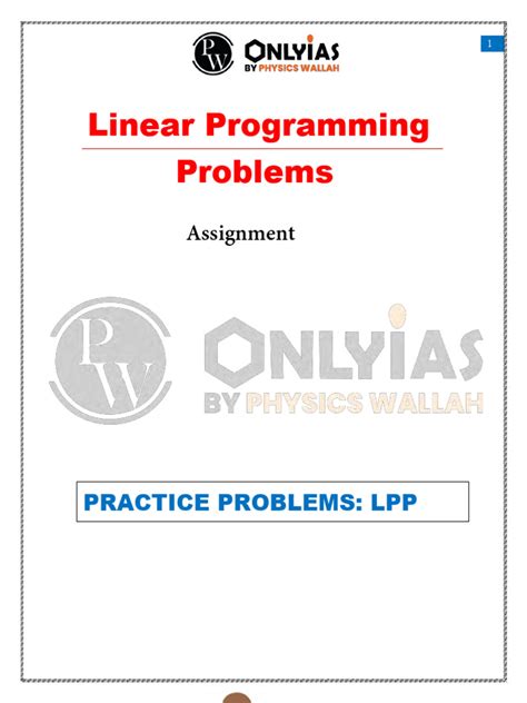 Assignment Linear Programming Problems Pdf Only Note Pdf Mathematical Optimization