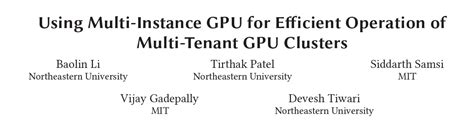 Ogawa Tadashi On Twitter Using Multi Instance Gpu For Efficient