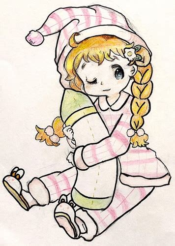 少儿书画作品 《睡衣女孩》儿童书画作品《睡衣女孩》欣赏中国少儿美术网