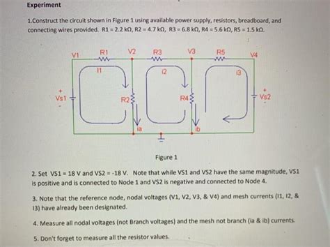 solved experiment 1 construct the circuit shown in figure 1