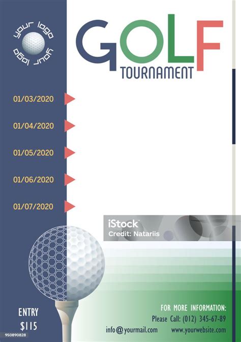 골프 대회 포스터 템플릿입니다 당신의 텍스트 메시지를 위한 장소입니다 벡터 일러스트입니다 골프에 대한 스톡 벡터 아트 및 기타 이미지 Istock