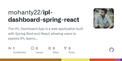 GitHub Mohanty Ipl Dashboard Spring React The IPL Dashboard App Is A Web Application Built