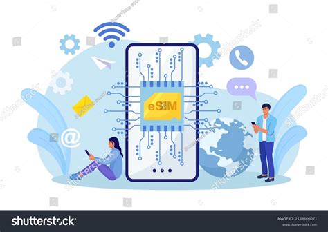 Embedded Sim Card On Microcircuit Young Stock Vector Royalty Free 2144606071 Shutterstock