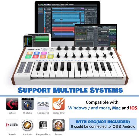 Snapklik Com Midi Controller Lotmusic Worlde TUNA PANDA MINI 25 Keys Portable USB Midi Keyboard
