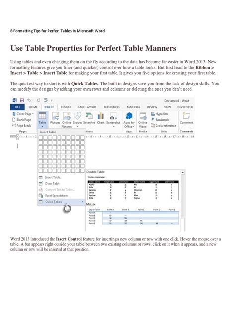 8 Formatting Tips For Perfect Tables In Microsoft Word Pdf Comma