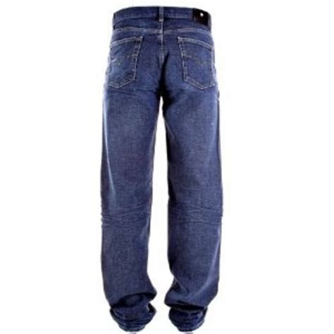 Indigo Blue Classic Fit Straight Leg Jeans By Versace