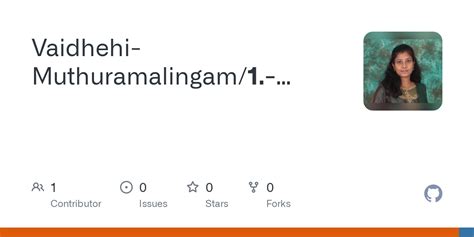 Github Vaidhehi Muthuramalingam Python