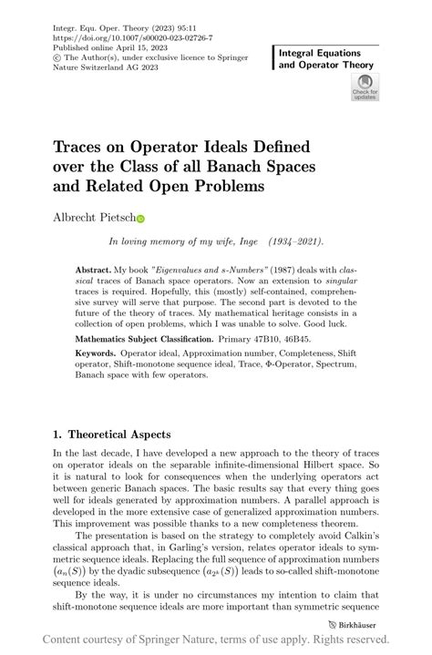 Traces On Operator Ideals Defined Over The Class Of All Banach Spaces And Related Open Problems