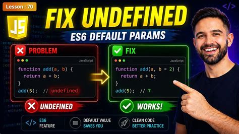 Javascript Default Parameters Fix Undefined Errors Es6 Tutorial