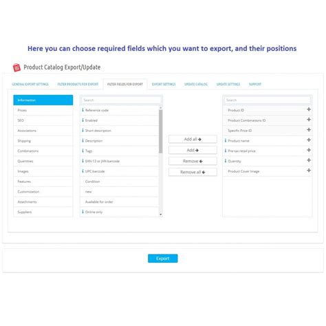 Module Prestashop Module Product Catalog CSV Excel Export Update