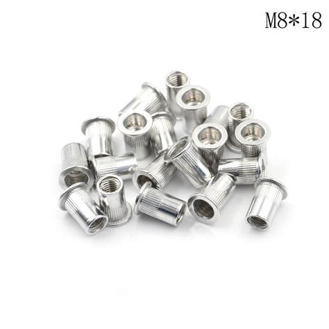 20pcs Aluminum Alloy Rivnut Flat Head Threaded Riv Vicedeal