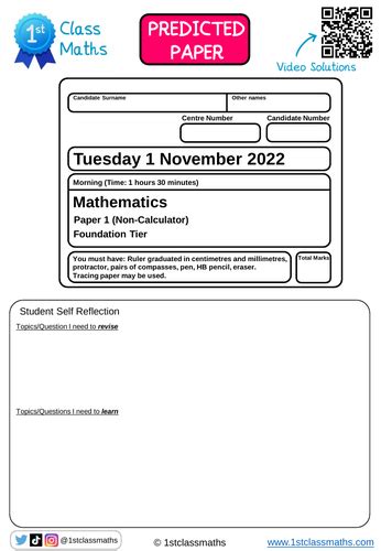 Edexcel Maths November 2022 Predicted Paper Gcse Foundation