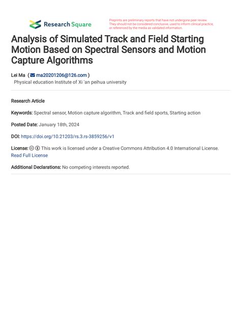 Pdf Analysis Of Simulated Track And Field Starting Motion Based On