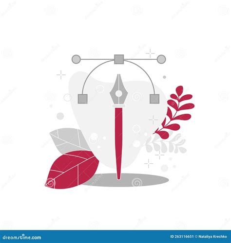 Pen Tool Vector Computer Graphic Modern Banner In Color Of Year