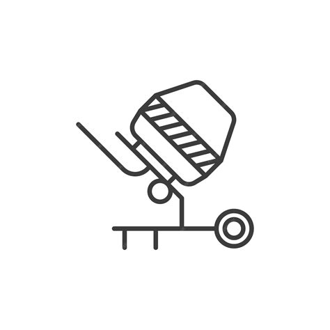 Premium Vector Cement Mixers Line Icon Isolated On White Background