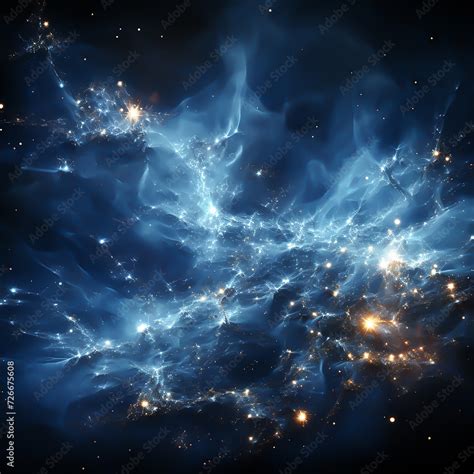 360 Degree Equirectangular Projection Space Background With Nebula And