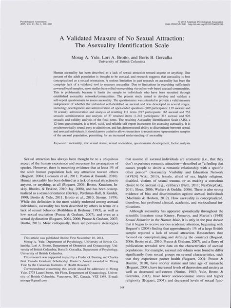 A Validated Measure Of No Sexual Attraction The Asexuality
