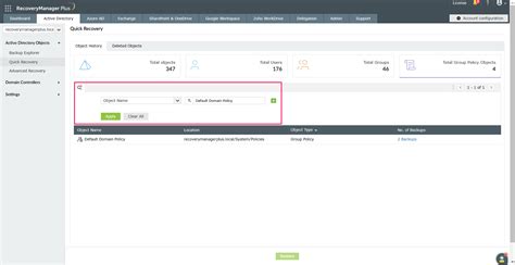 Restore Default Domain Policy In Windows Server Recoverymanager Plus