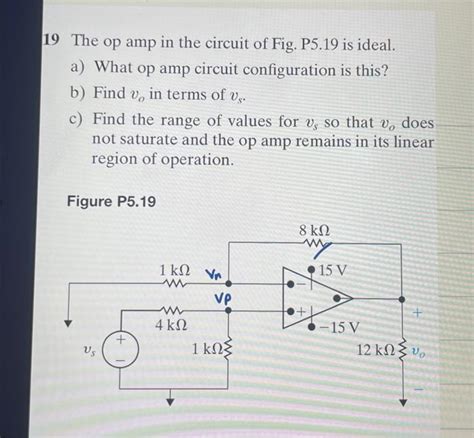 solved 19 the op amp in the circuit of fig p5 19 is ideal