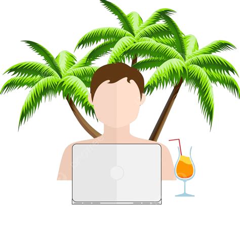 Freelance Business Icon Palm Tree Laptop Coding Vector Palm Tree