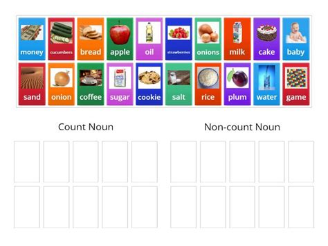 Corrected Count And Non Count Nouns Group Sort