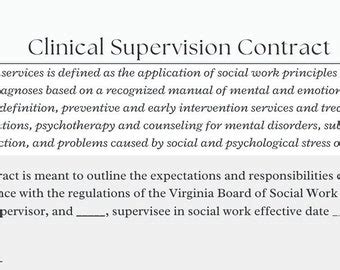 Supervision Contract Etsy