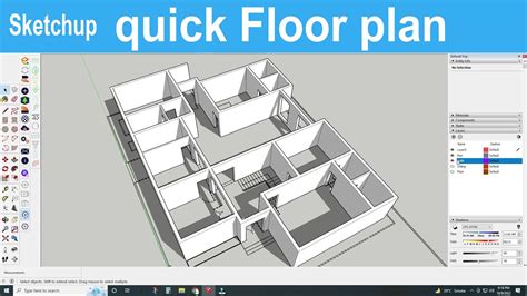 Sketchup Quick And Easy Way 2d To 3d Floor Plan Tutorial Sketchup Architecture Plans Sketchup
