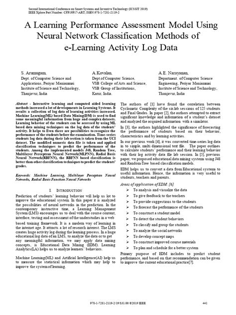 Gdrive A Learning Performance Assessment Model Using Neural Network Classification Methods Of