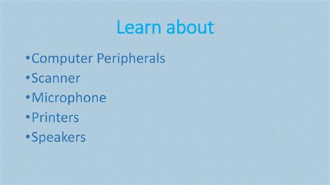 Presentation On Working With Computer Peripherals Powerpoint Slides