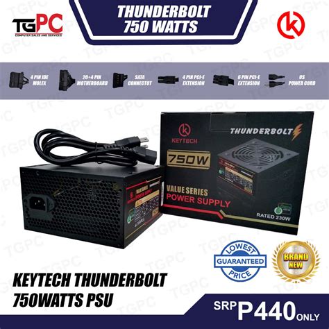 Keytech Thunderbolt 750 Watts Psu Shopee Philippines