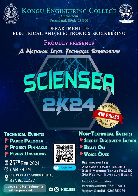 Sciensea 2k24 Kongu Engineering College Technical Festival Erode