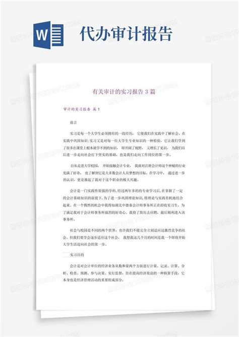 有关审计的实习报告3篇Word模板下载 编号lnzznydb 熊猫办公