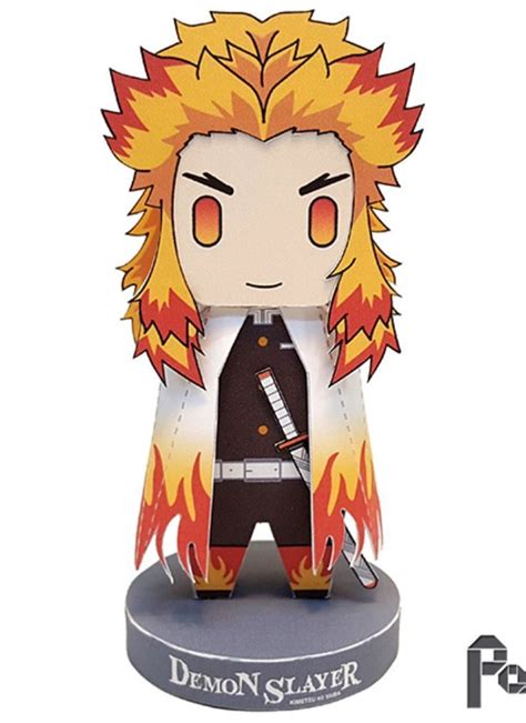 Demon Slayer Kyojuro Rengoku Papercraft In 2022 Demon Slayer Paper