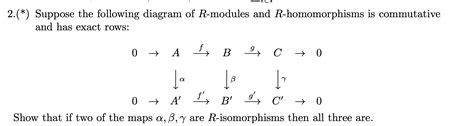 solved suppose the following diagram of r modules and