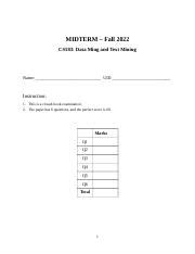 Comprehensive Study Guide On Midterm CS Fall Examination Course Hero